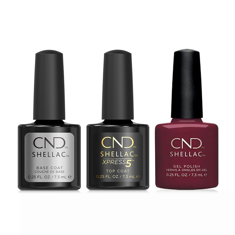 CND - Shellac Xpress5 Combo - Base, Top & Bloodline 0.25 oz – Sleek Nail