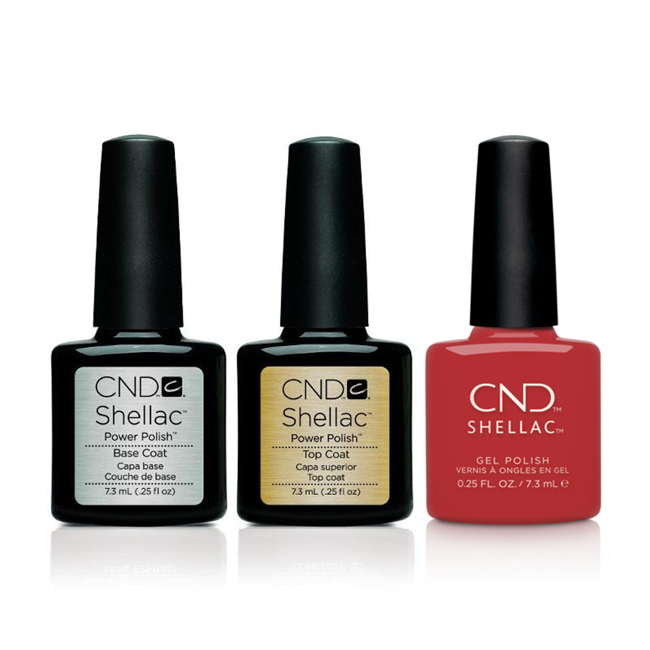 CND - Shellac Combo - Base, Top & Soft Flame – Sleek Nail