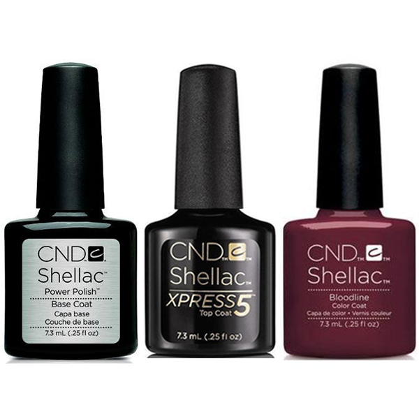 CND - Shellac Xpress5 Combo - Base, Top & Bloodline 0.25 oz – Sleek Nail