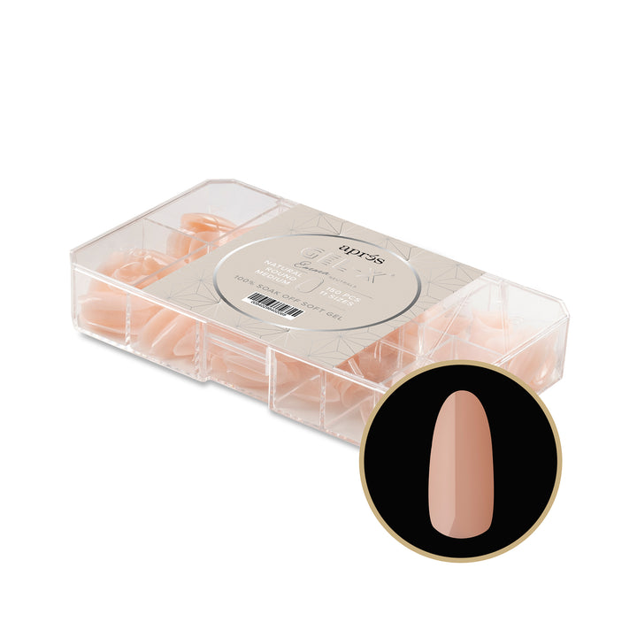 Apres - neutrals gel-x tips 2.0 - emma natural round medium (150 pcs ...