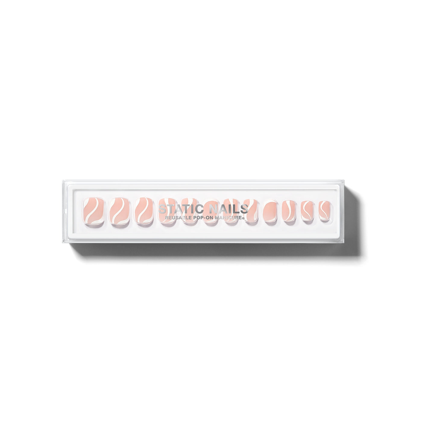 Static Nails - Reusable Pop-On Manicures - Nude Sway Square – Sleek Nail