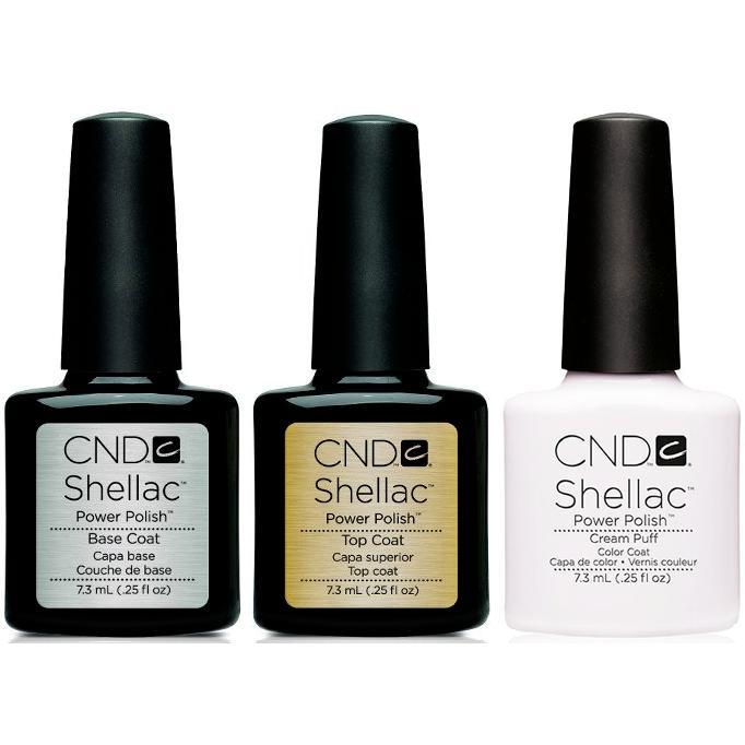 CND - Shellac Combo - Base, Top & Cream Puff – Sleek Nail