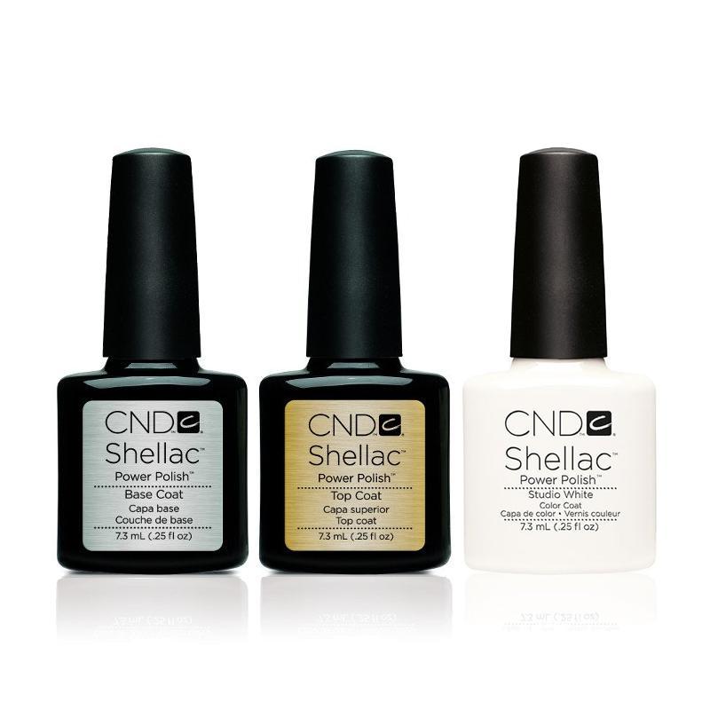 CND - Shellac Combo - Base, Top & Studio White – Sleek Nail