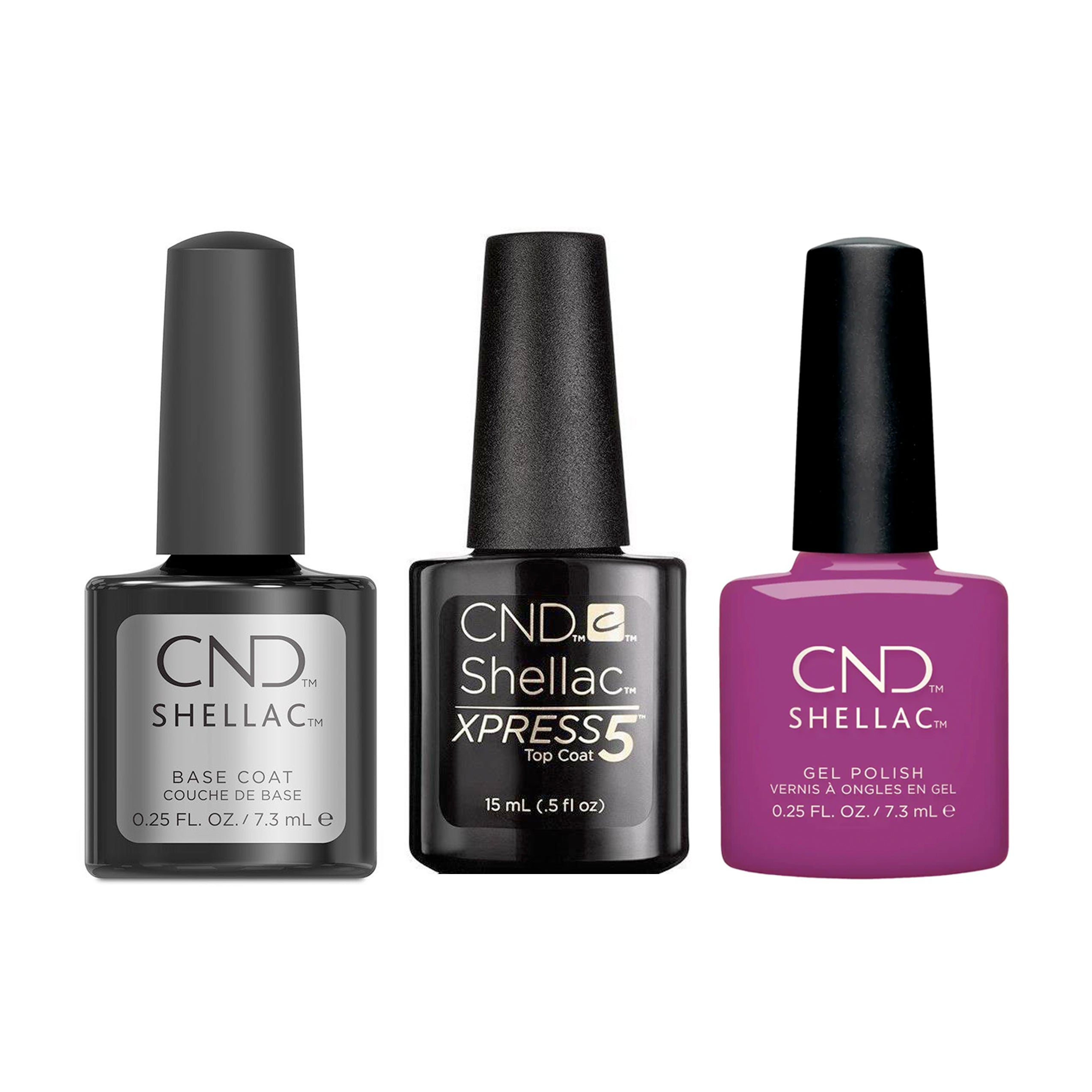 CND - Shellac Xpress5 Combo - Base, Top & Orchid Canopy (0.25 oz ...
